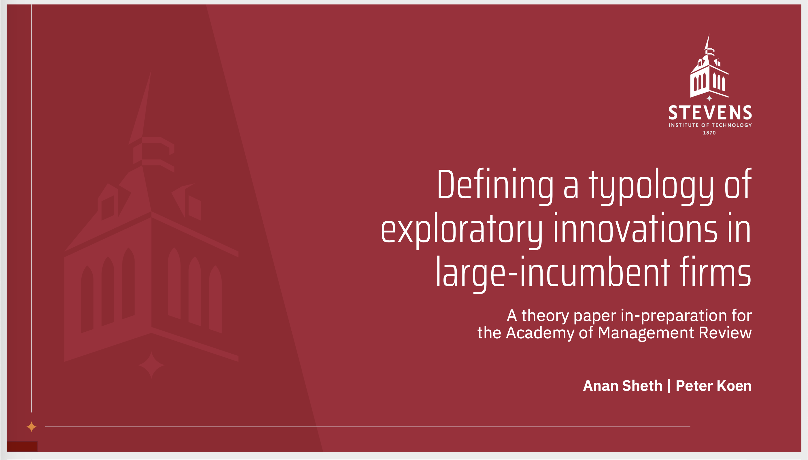 Defining a typology of exploratory innovations in large-incumbent firms ...